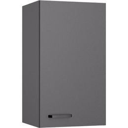 KOCHSTATION H&auml;ngeschrank &raquo;KS-Paula&laquo; 40 cm breit, 70 cm hoch, mit 1 T&uuml;r, 2 Einlegeb&ouml;den grau anthrazit, B/H/T: 40cm x 70,4cm x 34,9cm, T&uuml;ren: 1 Stk.