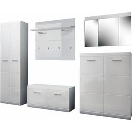 Germania Garderoben-Set &raquo;Adana&laquo; Set, 5 Stk. tlg. wei&szlig; Einheitsgr&ouml;&szlig;e