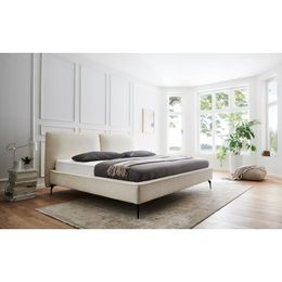 Meise M&ouml;bel meise.m&ouml;bel Polsterbett &raquo;Infinity erh&auml;ltlich in verschiedenen Farben und Breiten&laquo; mit schwarzen Metallf&uuml;&szlig;en beige Liegefl&auml;che L&auml;nge B: 200cm x 180cm, 