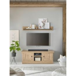 Home Affaire Wohnwand &raquo;Cornwall, Anbauwand im Landhausstil, Wohnzimmer-Set, Eiche Dekor&laquo; Set, 2 Stk. tlg. braun Holzwerkstoff B/H/T: 152cmcm x 170cmcm