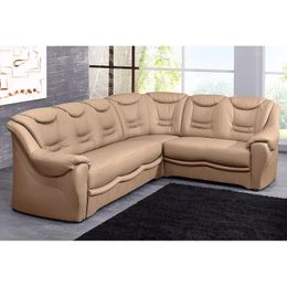 Sit & More sit&more Ecksofa &raquo;Bansin L-Form&laquo; wahlweise mit Schlaffunktion braun Luxus-Microfaser ALTARA NUBUCK (100% Polyester);SOFTLUX -Kunstleder;NaturLEDER (