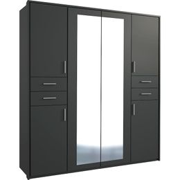 wimex Dreht&uuml;renschrank &raquo;Vegas&laquo; inklusive Passepartout-Rahmen, mit Spiegelt&uuml;ren und Schubladen grau Holzwerkstoff B/H/T: 183cm x 210cm x 58cm, Schubladen: 4 