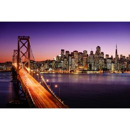 papermoon Fototapete &raquo;BROOKLYN BRIDGE-NEW YORK CITY SKYLINE TIMES SQUARE NYC&laquo; bunt Vlies B/L: 4m x 2,6m, Bahnen: 8 Stk.