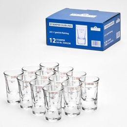 Van Well Schnapsglas &raquo;Stamper Dublino 2cl Rotring geeicht, 12 St&uuml;ck&laquo; geeicht, Rotring transparent Glas &Oslash; 4,5cm x 7,7cm, 20ml, 12