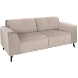 DOMO collection 2,5-Sitzer &raquo;Amora inklusive komfortablen Federkern f&uuml;r mehr Sitzkomfort&laquo; Fu&szlig;h&ouml;he passend f&uuml;r g&auml;ngige Saugroboter! beige Struktur (100%