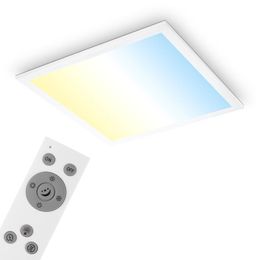 Briloner Leuchten LED Deckenleuchte &raquo;SIMPLE&laquo; LED-Modul 1 Stk. warmwei&szlig; - kaltwei&szlig; 38 x 38 x 6 cm, Wohnzimmer, Schlafzimmer, Flur 1, H: 6cm, 1 Stk.