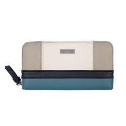 Tom Tailor Damen Tom Tailor Geldb&ouml;rse &raquo;Juna&laquo; aus soft genarbtem ledrigen Material mit gl&auml;nzenden Metall-Accessoires blau Einheitsgr&ouml;&szlig;e