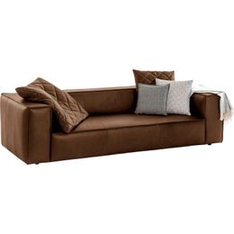 W.Schillig Sofakissen &raquo;around-the-block&laquo; Dekokissen mit Steppung braun Longlife Xtra-Leder Z69: Das feinnarbige, gedeckte Softleder Z69 besticht durch