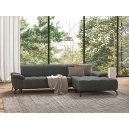 Sit & More sit&more Ecksofa &raquo;Cool L-Form&laquo; wahlweise mit Kopfteilverstellung und Vorziehsitz, motorisch grau B/H/T: 290cm x 79cm x 185cm, Chenille, Recamiere 