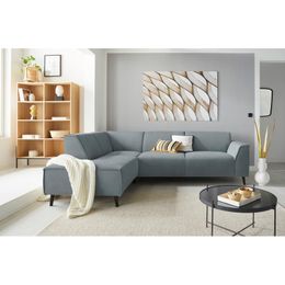 DOMO collection Ecksofa &raquo;Amora, bequem und zeitlos, L-Form&laquo; mit Federkern, Fu&szlig;h&ouml;he passend f&uuml;r g&auml;ngige Saugroboter! gr&uuml;n B/H/T: 263cm x 81cm x 191cm, 