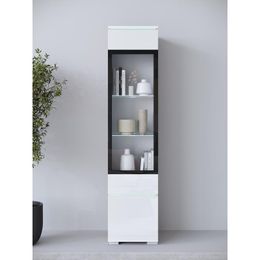 Home Affaire Vitrine &raquo;Vera, Glasvitrine, H&ouml;he 130 cm, in verschiedenen Farbausf&uuml;hrungen&laquo; 1 Stk. tlg. LED-Beleuchtung, T&uuml;ranschlag frei w&auml;hlbar, 