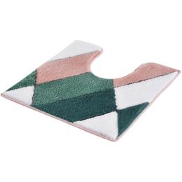 Kleine Wolke Badematte &raquo;Ayana, Badvorleger, Badezimmer Teppich&laquo; H&ouml;he 15 mm rutschhemmend beschichtet fu&szlig;bodenheizungsgeeignet Badteppich, modernes Rauten Design, 