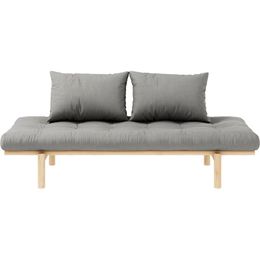 Karup Design Daybett &raquo;Pace&laquo; Set, 2 Stk. tlg. aus massiven Kiefernholz, inkl. Futonmatratze grau Gestell Klarlackiert kieferholz, Liegefl&auml;che B/L: 75cm x 200cm 