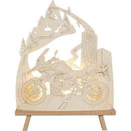 SAICO Original LED Schwibbogen &raquo;Deko-Lichterspitze, Motorradfreund&laquo; inkl. einem LED-Leuchtmittel, warmwei&szlig;, BxHxT: 30x41x6 cm Holz teilmassiv B/H/T: 