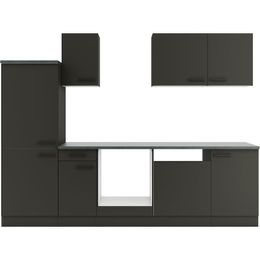 Optifit K&uuml;chenzeile &raquo;Palma&laquo; Breite 270 cm, wahlweise mit E-Ger&auml;ten, seitenverkehrt stellbar grau B/H/T: 270cm x 60cm, ohne E-Ger&auml;te