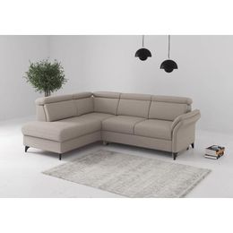 Sit & More sit&more Ecksofa &raquo;Glendale, L-Form&laquo; inkl. Kopfteilverstellung, wahlweise mit Vorziehsitz und Bettkasten beige 95% Polyester, 5% Polyamid B/H/T: 247cm 
