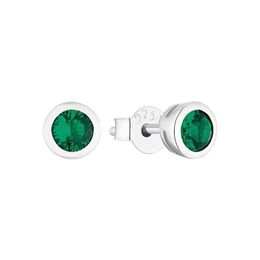 Amor Damen Paar Ohrstecker &raquo;, 9154814&laquo; mit Glasstein gr&uuml;n Silber 925 (Sterlingsilber)