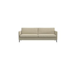 FLEXLUX 3-Sitzer &raquo;Fiore, super Sitzkomfort durch Kaltschaum im Sitz&laquo; schmale Armlehnen, F&uuml;&szlig;e Alu+schwarz beige 100% Polyester B/H/T: 214cm x 85cm x 