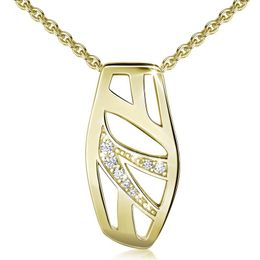 Firetti Damen Kette mit Anh&auml;nger &raquo;Schmuck Geschenk Silber 925 Halsschmuck Blatt- oder Federdesign&laquo; Made in Germany - mit Zirkonia (synth.) Silber 925 
