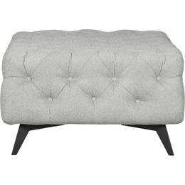 Home Affaire Polsterhocker &raquo;Amaury&laquo; Chesterfield-Optik, Breite 80cm, Fu&szlig;farbe w&auml;hlbar silber Struktur (100% Polyester);Samtoptik (100% Polyester) B/H/
