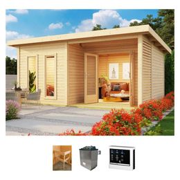 Konifera Saunahaus &raquo;Maiko 5 SET A&laquo; Ofen 9 KW externe Strg easy beige Saunaofen, externe Steuerung, 9 kW