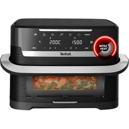 Tefal Hei&szlig;luftfritteuse &raquo;Ever Fry Dual Flex&laquo; Infra Heat-Technologie, frittieren mit 2 Zonen, abnehmbare Frontblende schwarz Einheitsgr&ouml;&szlig;e Hei&szlig;luftfritteuse