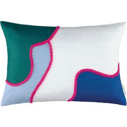 Tom Tailor Kissenh&uuml;lle &raquo;Tropical Organic&laquo; blau Polyester, Polyester B/L: 38cm x 58cm, 1 Stk., Polyester