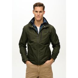 Superdry Herren Outdoorjacke &raquo;NON HOOD LOGO WINDBREAKER&laquo; ohne Kapuze mit Obermaterial aus Polyester, h&uuml;ftlange Passform, unifarben gr&uuml;n XXL