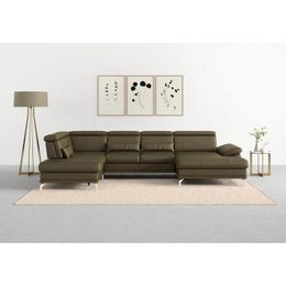 Sit & More sit&more Wohnlandschaft &raquo;Cabrio U-Form, B: 359 cm, mit Sitztiefen-, Arm- & Kopfteilverstellung&laquo; 3 Nierenkissen, Federkern, mit Schlaffunktion und 