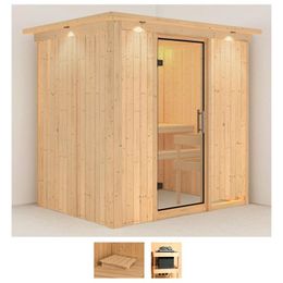 Karibu Sauna &raquo;Finja&laquo; Set, ohne Ofen beige ohne Ofen, (ohne Ofen)