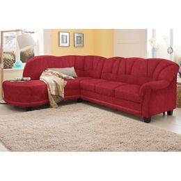 Home Affaire Ecksofa &raquo;Camelita, Landhaus Sofa, 2 Varianten: Recamiere- oder Ottomane, L-Form&laquo; wahlweise mit Bettfunktion rot MELROSE /Struktur (100% 