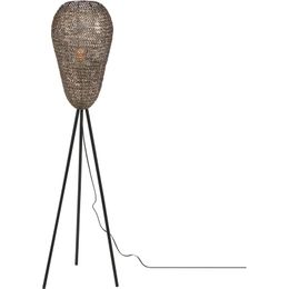 Trio Leuchten Stehlampe &raquo;ZIVA, Vintage Stehleuchte Wohnzimmer &Oslash; 43cm H&ouml;he 140cm&laquo; E27 1 Stk. warmwei&szlig; - kaltwei&szlig; Lampenschirm aus Draht-Geflecht, exkl 