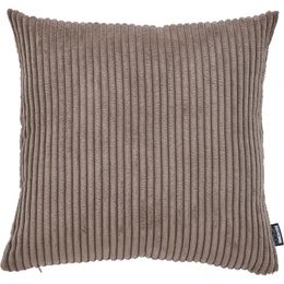 done. Dekokissen &raquo;Zoom&laquo; Kissenh&uuml;lle aus modernem Cordstoff braun Obermaterial: 92% Polyester, 8% Nylon B/L: 60cm x 60cm, 1 Stk.