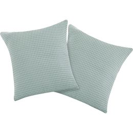 OTTO home Kissenbezug &raquo;Greta&laquo; in Waffelpiqu&eacute; Optik, in vielen Farben erh&auml;ltlich, Bezug in 50x50 cm gr&uuml;n Baumwolle, Obermaterial: 100% Baumwolle B/L: 