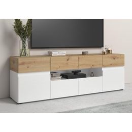 Home Affaire Lowboard &raquo;Rimini&laquo; Breite 180 cm braun Holzwerkstoff B/H/T: 179,8cm x 59,2cm x 40cm, 4 Stk., 2 Stk.