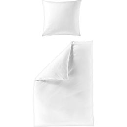 Bierbaum Bettw&auml;sche &raquo;Elegant uni&laquo; 2 Stk. Mako-Satin, 100 % Baumwolle, Uni, pflegeleicht wei&szlig; Mako-Satin, Obermaterial: 100% Baumwolle B/L: 135cm x 