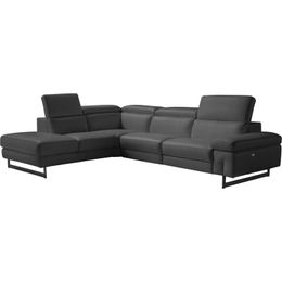 Egoitaliano Ecksofa &raquo;Candice, elegant, edel und bequem, erstklassiger Sitzkomfort, L-Form&laquo; inkl. 2 elektrischer Relaxfunktionen, Bedienung &uuml;ber Taste an Armlehne 