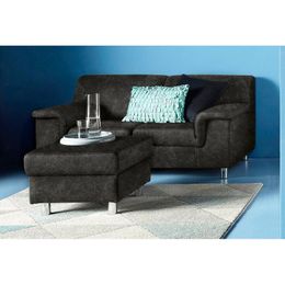 Home Affaire 1,5-Sitzer &raquo;Jamie, Sofa mit kompakten Stellma&szlig;en f&uuml;r kleine R&auml;ume, Breite 145cm&laquo; schwarz B/H/T: 145cm x 72cm x 80cm, Microfaser 