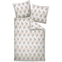 Janine Bettw&auml;sche &raquo;moments98111 05&laquo; mit Rei&szlig;verschluss beige Mako-Satin, Obermaterial: 100% Baumwolle B/L: 200cm x 200cm, 1 Stk., 2 Stk., Mako-Satin, B/L: 