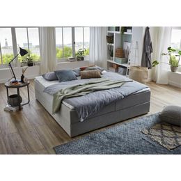 ATLANTIC HOME COLLECTION Boxbett &raquo;Lucy&laquo; ohne Kopfteil, frei im Raum stellbar, mit Bettkasten grau Bezug Bettbox und Obermatratze: Strukturstoff (90% 