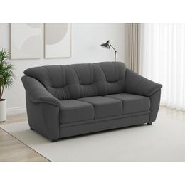 Sit & More sit&more 3-Sitzer &raquo;Savona, B: 198 cm, Federkern, Komfortsitzh&ouml;he 46 cm&laquo; optional Schlaffunktion, Liegefl&auml;che 190x137cm, Stoff- & Lederauswahl grau B/H