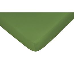 CASATEX Spannbettlaken &raquo;Jerry&laquo; komfortables &Uuml;berziehen durch hohe Elastizit&auml;t gr&uuml;n Jersey, Obermaterial: 100% Baumwolle 1 Stk., Jersey, 140-160x190-