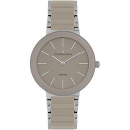 Jacques Lemans Damen Keramikuhr &raquo;Monaco&laquo; Quarzuhr, Armbanduhr, Damenuhr, bis 10 bar wasserdicht, analog silber Einheitsgr&ouml;&szlig;e