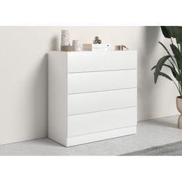 borchardt M&ouml;bel borchardt M&ouml;bel Kommode &raquo;Vaasa&laquo; Sideboard Breite 76 cm, H&ouml;he 79 cm, mit Push-to-open-Funktion wei&szlig; Holzwerkstoff B/H/T: 76cm x 79cm x 35cm