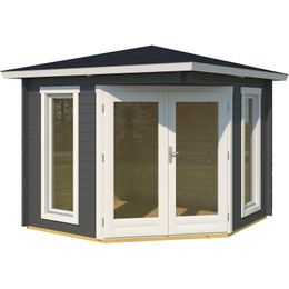 Lasita Maja Gartenhaus &raquo;OBAN&laquo; grau Massivholz Fu&szlig;boden im Gartenhaus, ohne Dacheindeckung