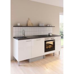 Optifit K&uuml;che &raquo;Lilly&laquo; Breite 210, wahlweise mit E-Ger&auml;ten wei&szlig; B/H/T: 210cm x 90cm x 60cm, ohne E-Ger&auml;te