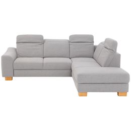 Home Affaire Ecksofa &raquo;Dundee L-Form&laquo; wahlweise mit Kopfteilverstellung und zus&auml;tzlich mit Schlaffunktion grau Struktur fein (100% Polyester) B/H/T: 