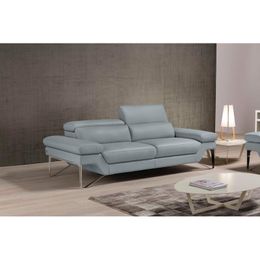 Egoitaliano 2,5-Sitzer &raquo;Princess, Designsofa und super bequem, tolle Detailverarbeitung&laquo; inkl. verstellbarer Kopfteile blau Leder BULL (Echtes Rindsleder). 
