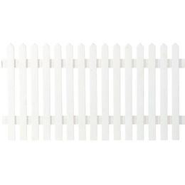 Plus Gartenzaun &raquo;Skagen&laquo; H&ouml;he: 80 und 120 cm, Gesamtl&auml;nge: 4,78 bis 23,62 m, zum Einbetonieren wei&szlig; Massivholz, Stahl H/L: 80cm x 22,05m, Pfosten: 15 