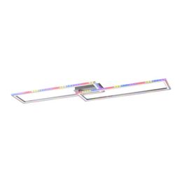 JUST LIGHT Deckenleuchte &raquo;FELIX60&laquo; LED-Board 1 Stk. warmwei&szlig; - kaltwei&szlig; LED, CCT - &uuml;ber Fernbedienung, RGB-Rainbow, Infrarot inkl., dimmbar grau 2, 1 